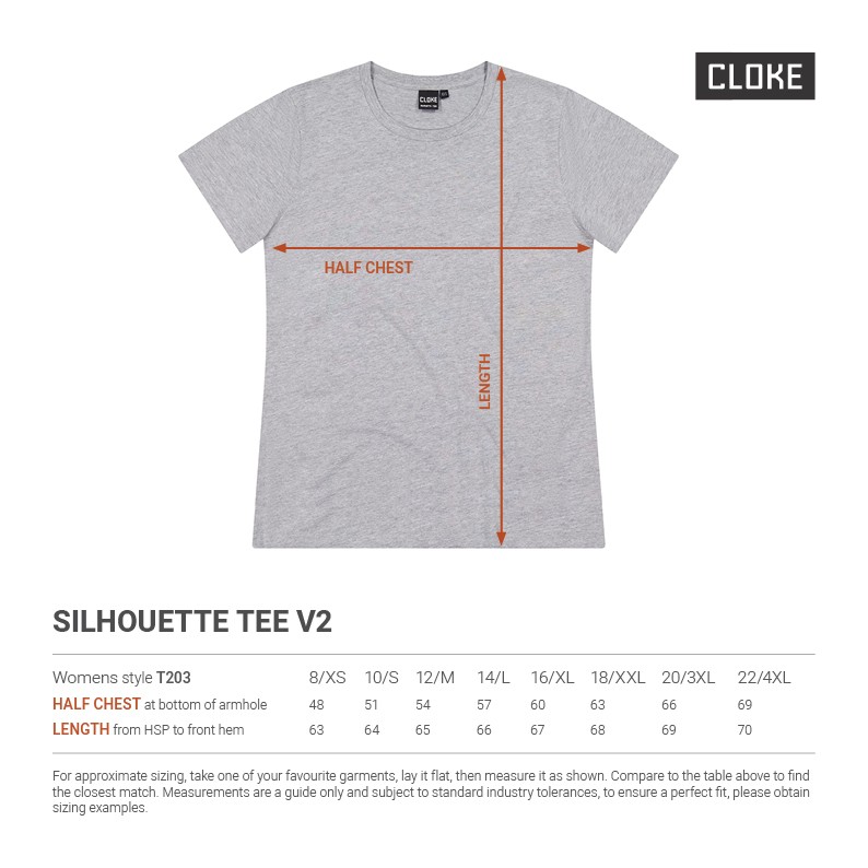 Silhouette Womens T-Shirt (Version 2) by Cloke - Online Uniforms